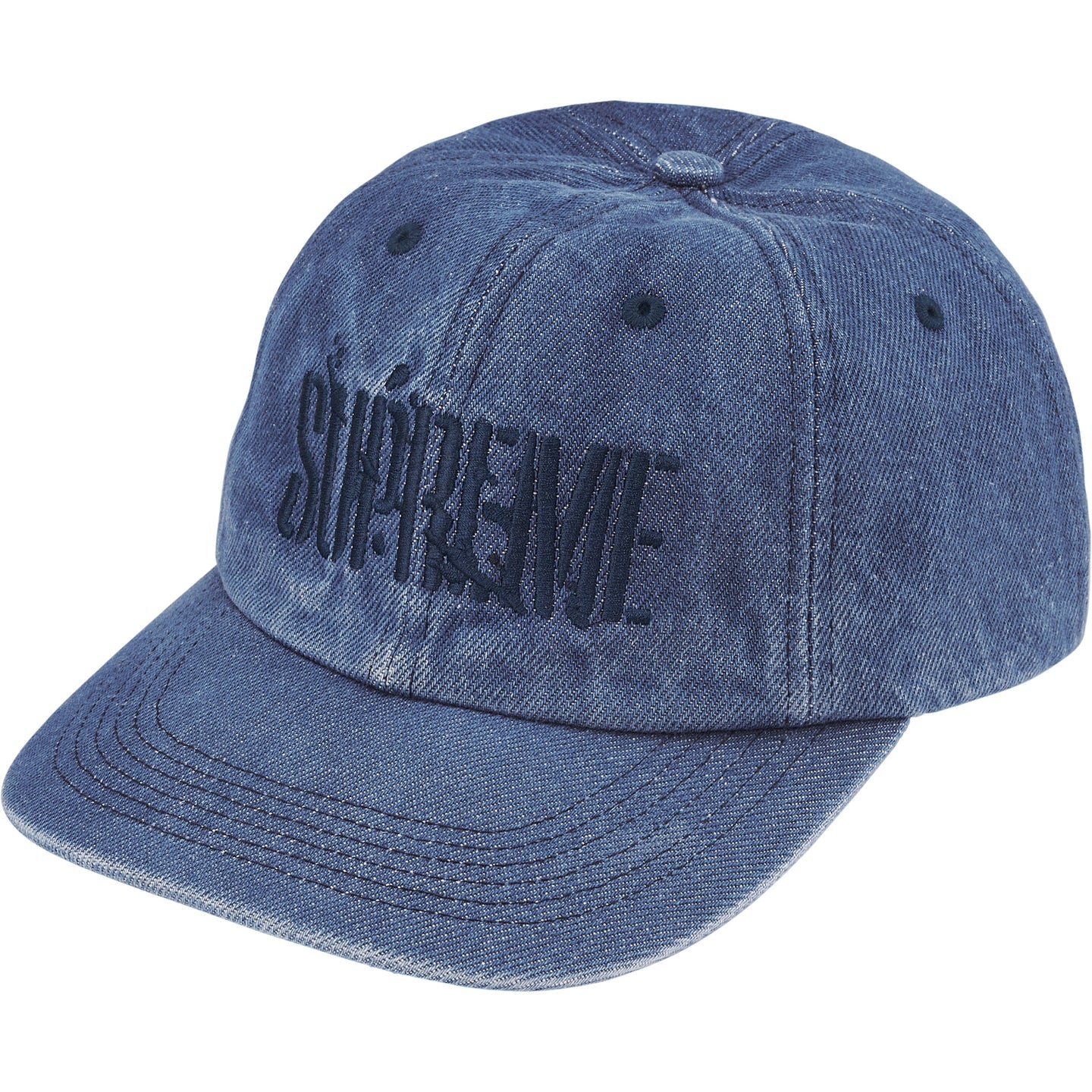 Supreme Splatter Logo 6-Panel Cap "Washed Denim" – FCS Sneakers