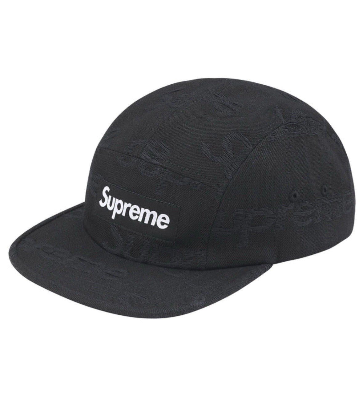 Supreme Jacquard Logos Denim Camp Cap "Black" – FCS Sneakers